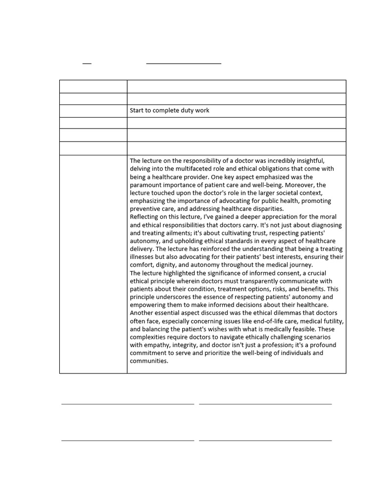 Reflection 13 | PDF | Autonomy | Health Care