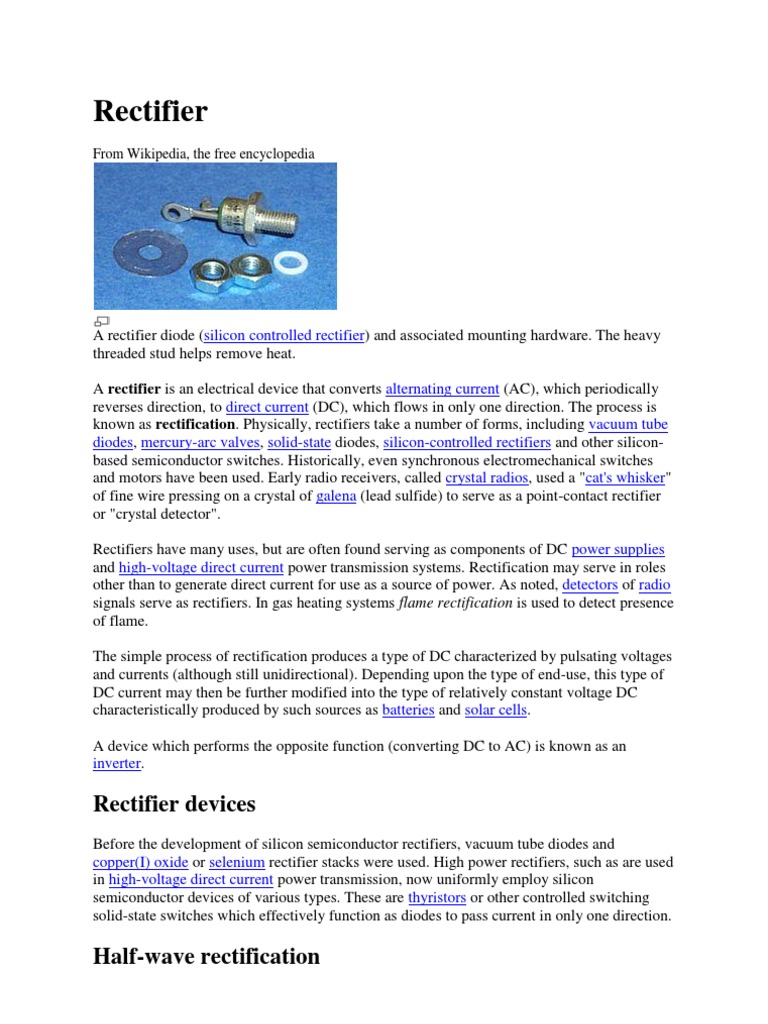 Rectifier | PDF | P–N Junction | Rectifier