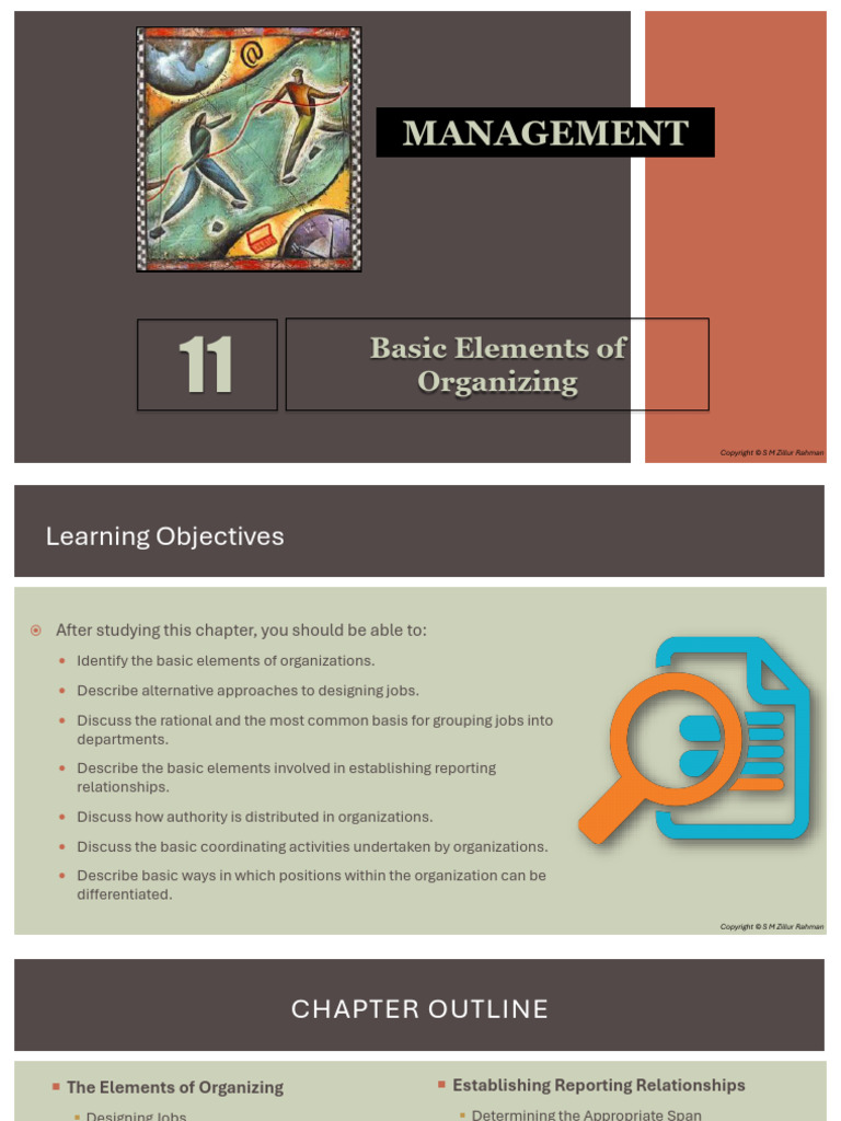 Management-Ch 11-Basic Elements of Organizing-Zillur | PDF | Business