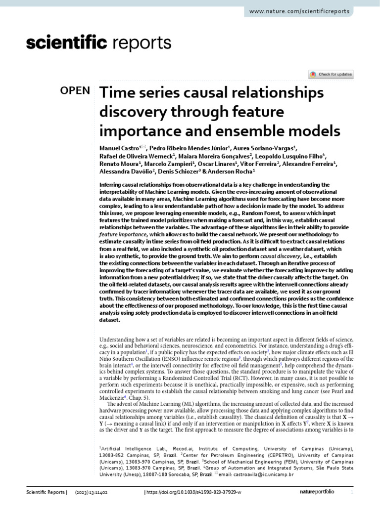 (Important) Time Series Causal Relationships Discovery Through Feature Importance and Ensemble ...