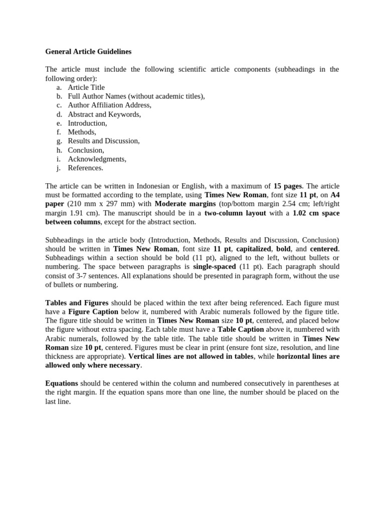 Scientific Article Formatting Guidelines | PDF | Typefaces | Abstract ...