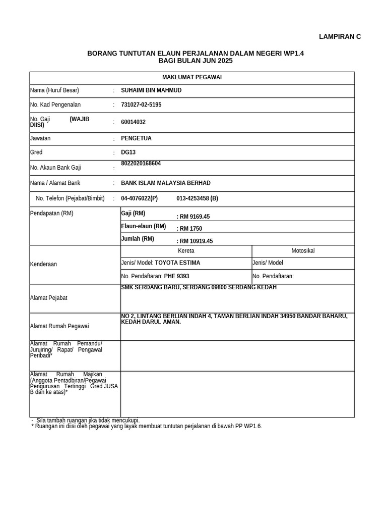 BORANG TNT BAHARU 2024 Pengambilan Dokumen Audit | PDF