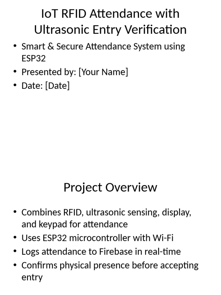 IoT RFID Attendance System Presentation | PDF