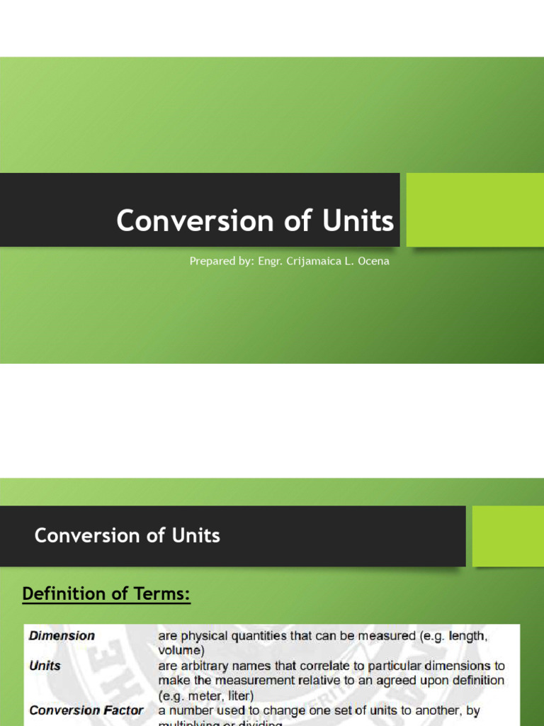 Unit Conversion Guide and Examples | PDF