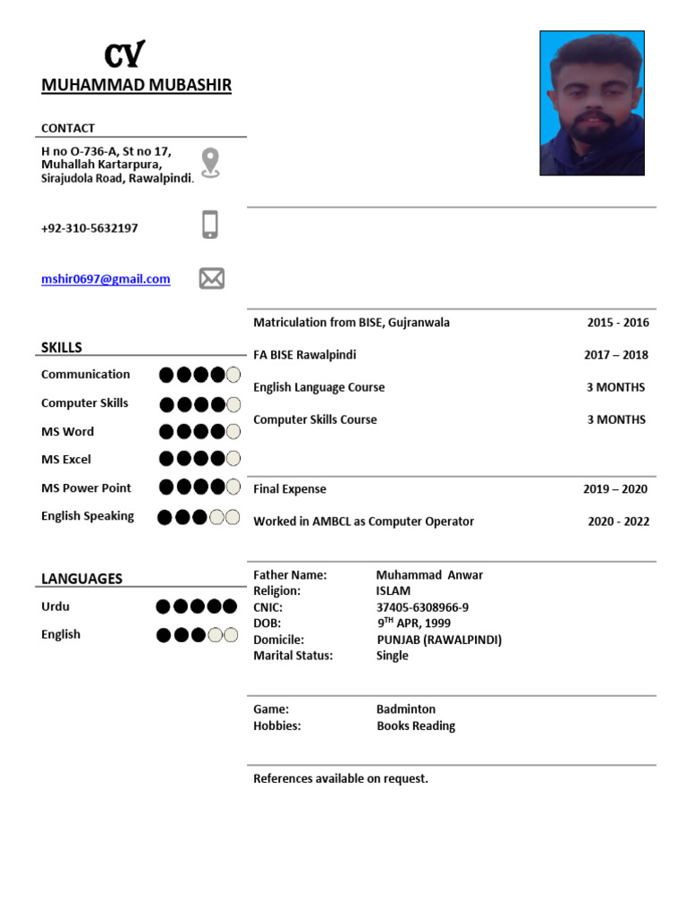 Mubashir CV | PDF