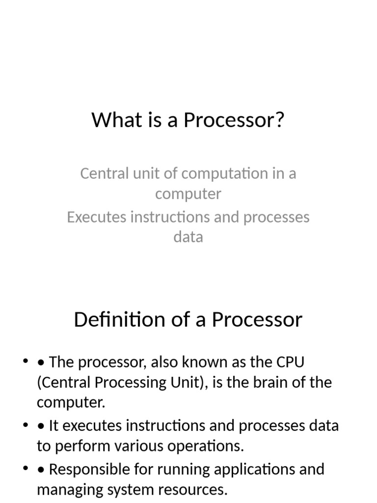 What Is A Processor | PDF
