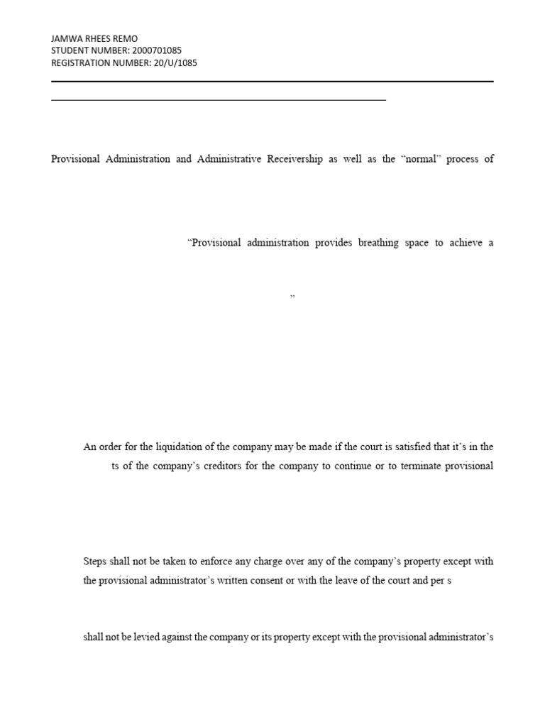 Insolvency - Administration | PDF | Receivership | Bankruptcy