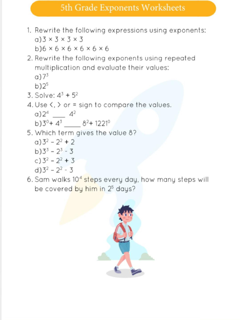 CL 5 Exponents Worksheet | PDF