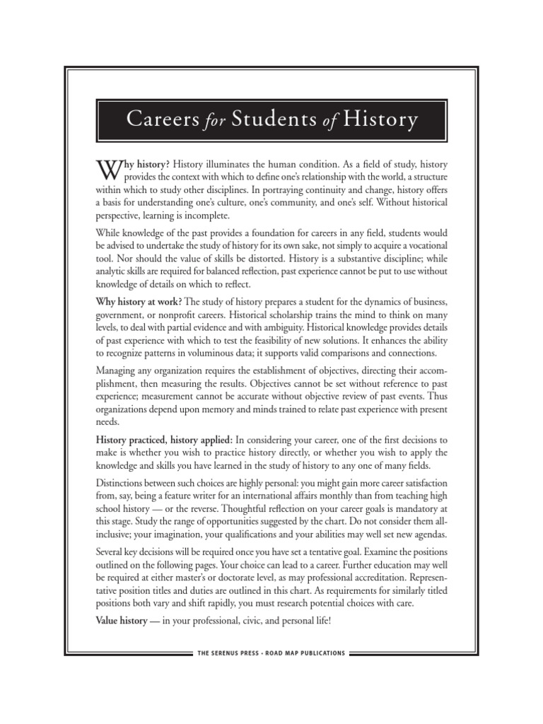 Careers For Students of History | PDF | Copy Editing | Editing