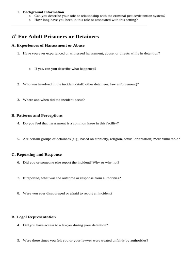 Interview Questions - Jail | PDF | Detention (Imprisonment) | Prison