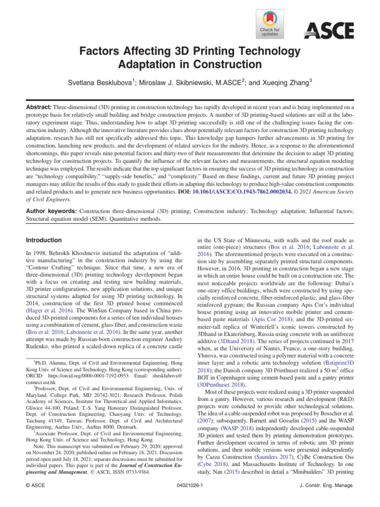 Besklubova Et Al Factors Affecting 3d Printing Technology Adaptation in ...