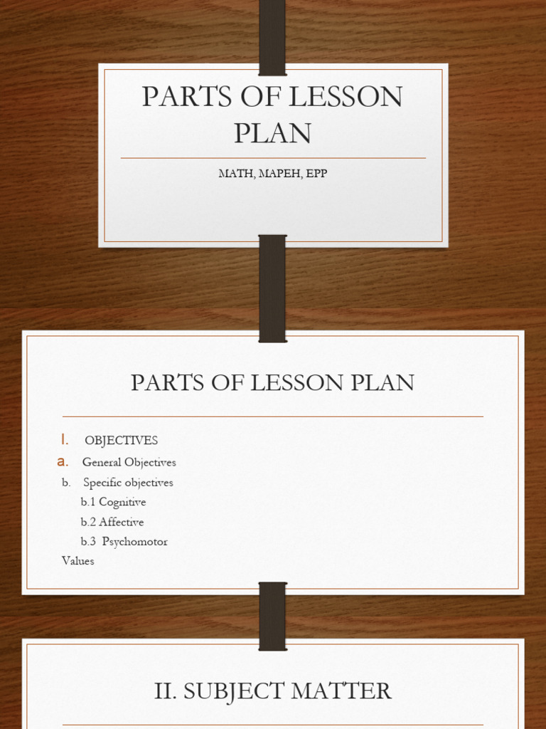Parts of DLP Math Mapeh Epp | PDF