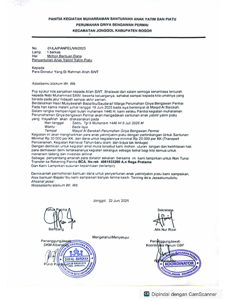 Proposal Muharom Dan Santunan Anak Yatim | PDF