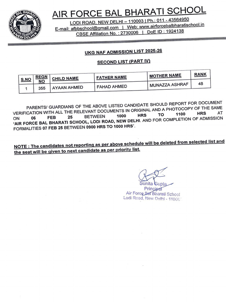 Ukg Naf Second List Part IV | PDF