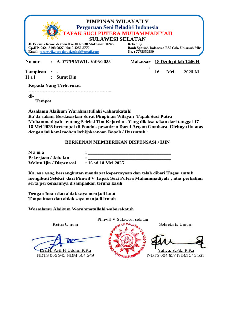 Surat Ijin | PDF