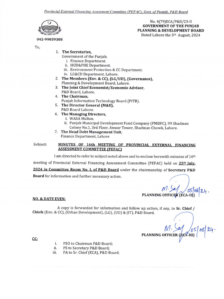 Minutes of PEFAC Meeting - July 2024 | PDF