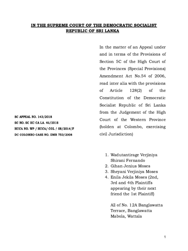 SC - Shirani Fernando v. Shanak International (PVT) LTD | PDF ...