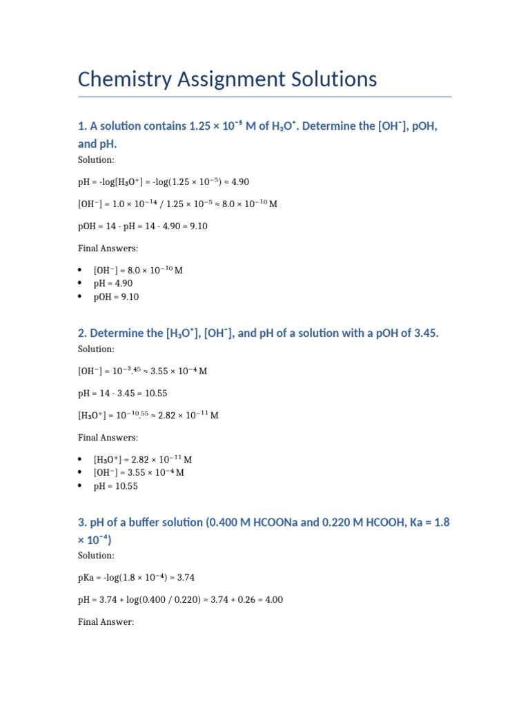 Chem Assignmentacid&Bases | PDF