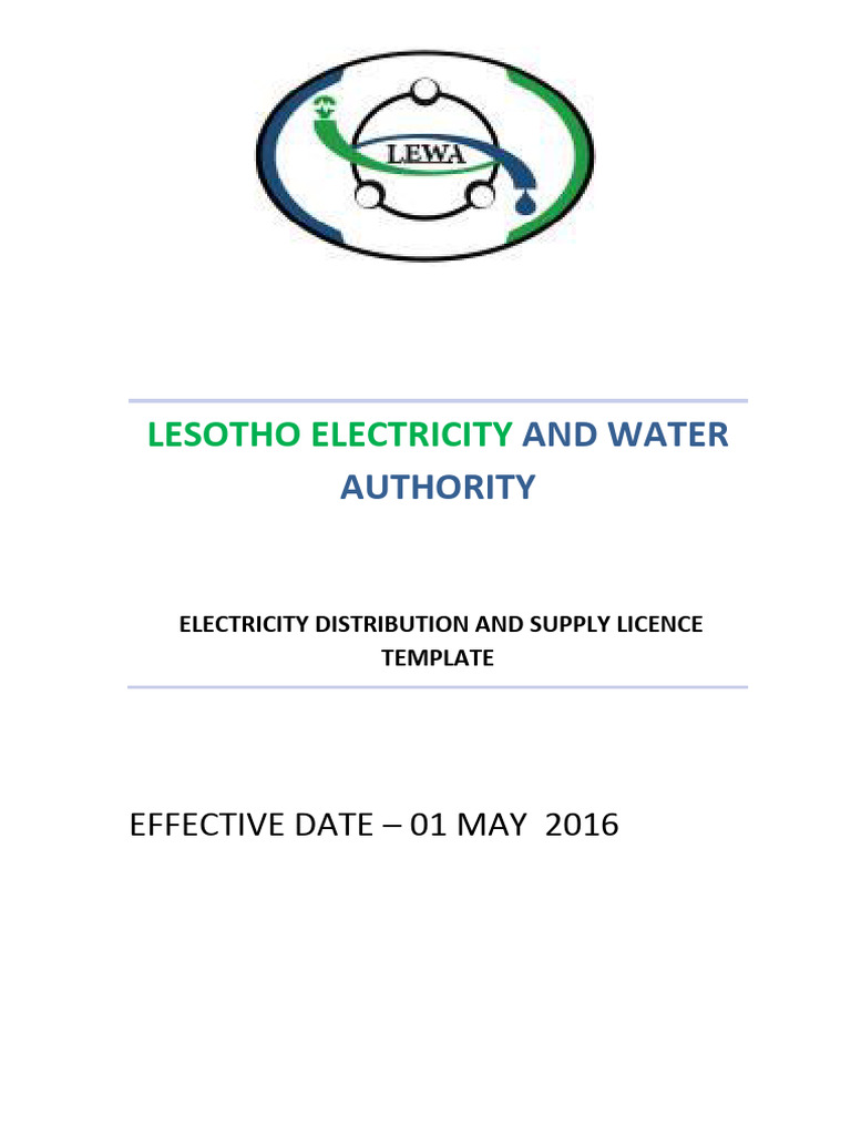 Lesotho Distribution and Supply Licence Template 2016 | PDF | License