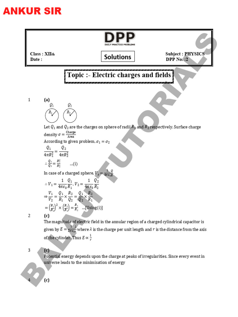 Electric Charges and Electric Field Key | PDF | Applied And Interdisciplinary Physics | Physical ...
