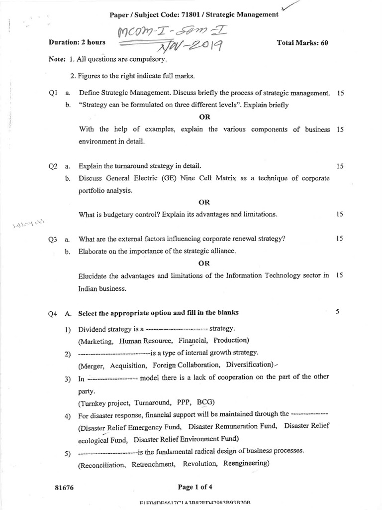 M. Com. Part I Sem I Nov. 2019 | PDF