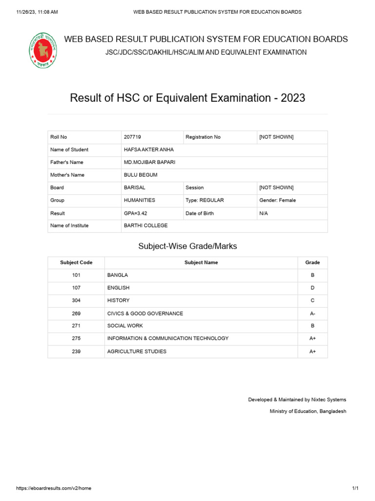 Web Based Result Publication System For Education Boards | PDF