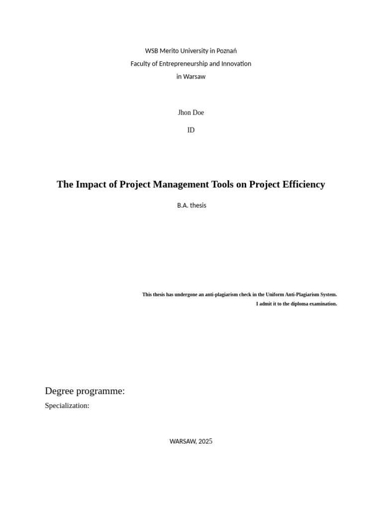 The Impact of Project Management Tools On Project Efficiency | PDF ...