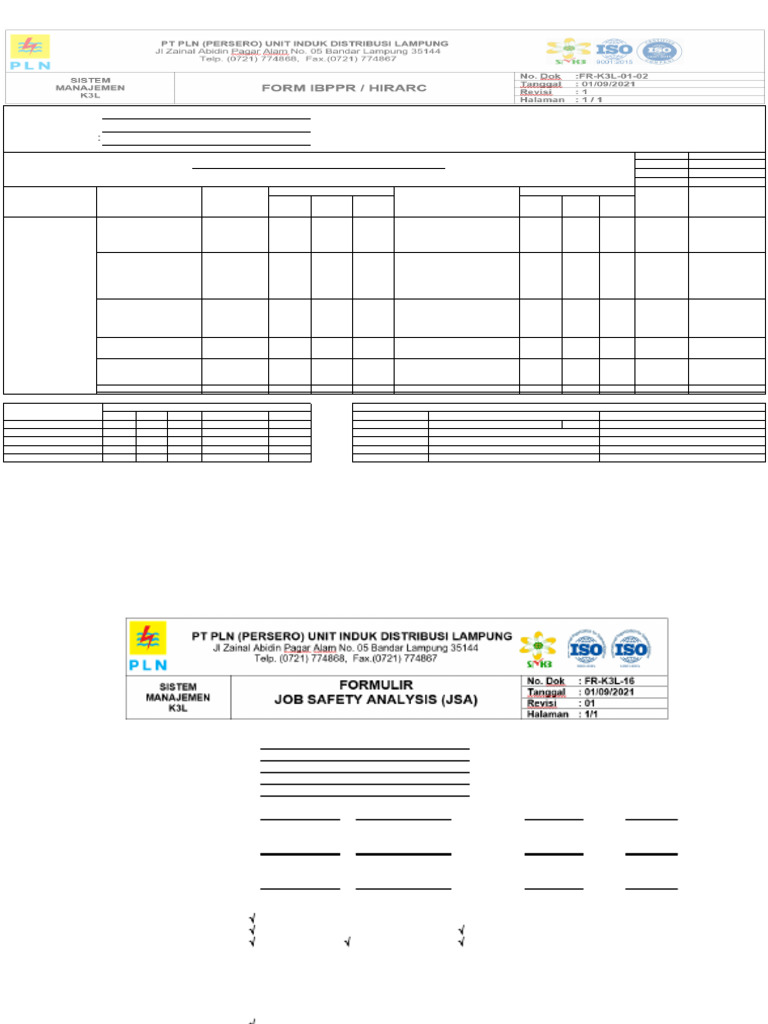2 Form Hirarc Jsa TBT THP Iii RMB | PDF