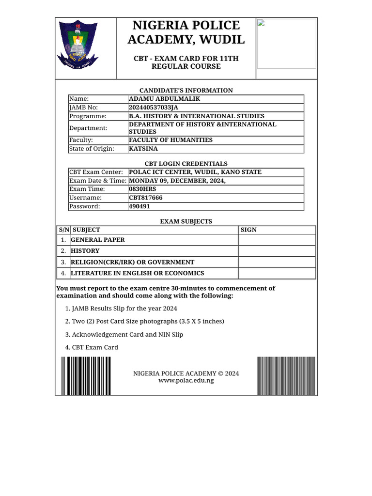 Polac - Edu.ng Exam Slipshow 81766 PDF | PDF