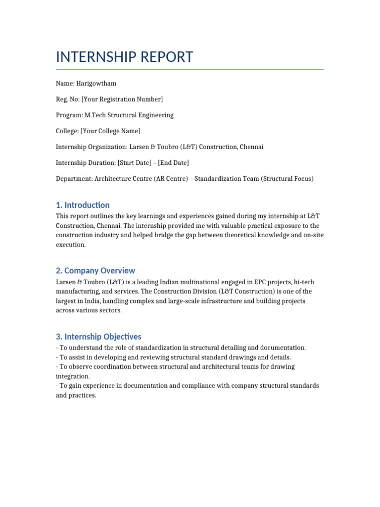 Updated Internship Report Structural AR Centre | PDF | Concrete