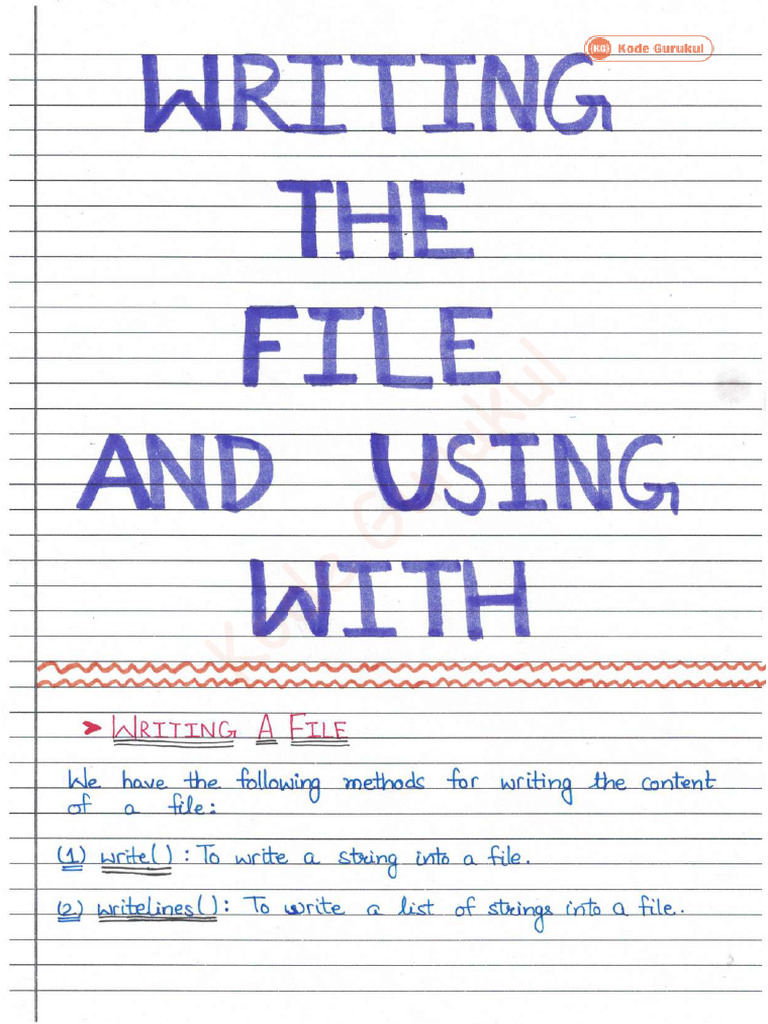 67 Write and With Statement | PDF