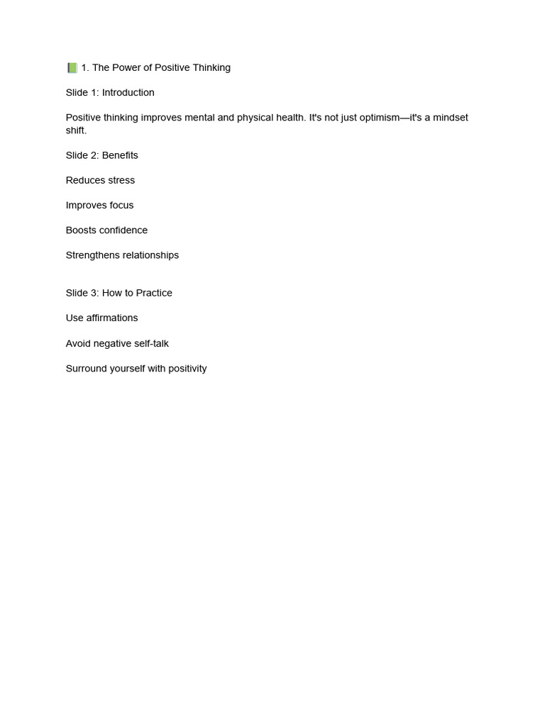 The Power of Positive Thinking | PDF