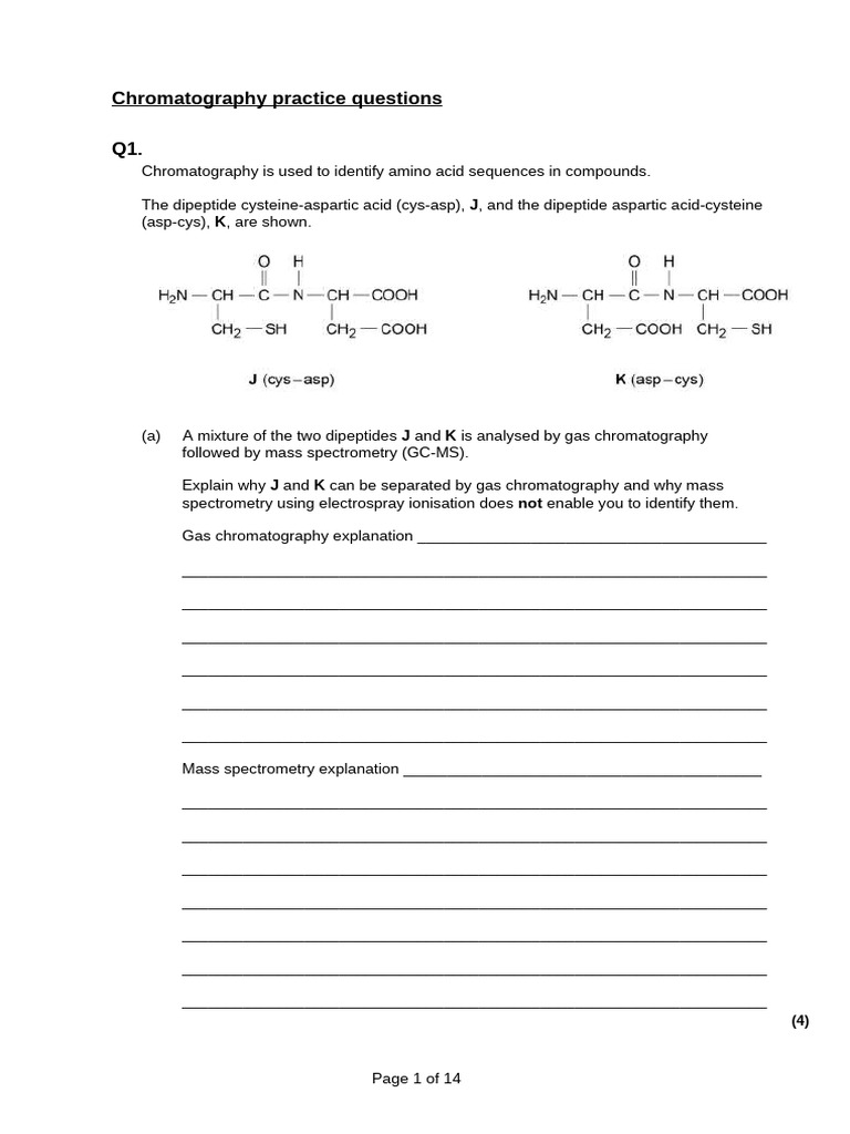 Chromatography Practice Questions | PDF | Thin Layer Chromatography ...