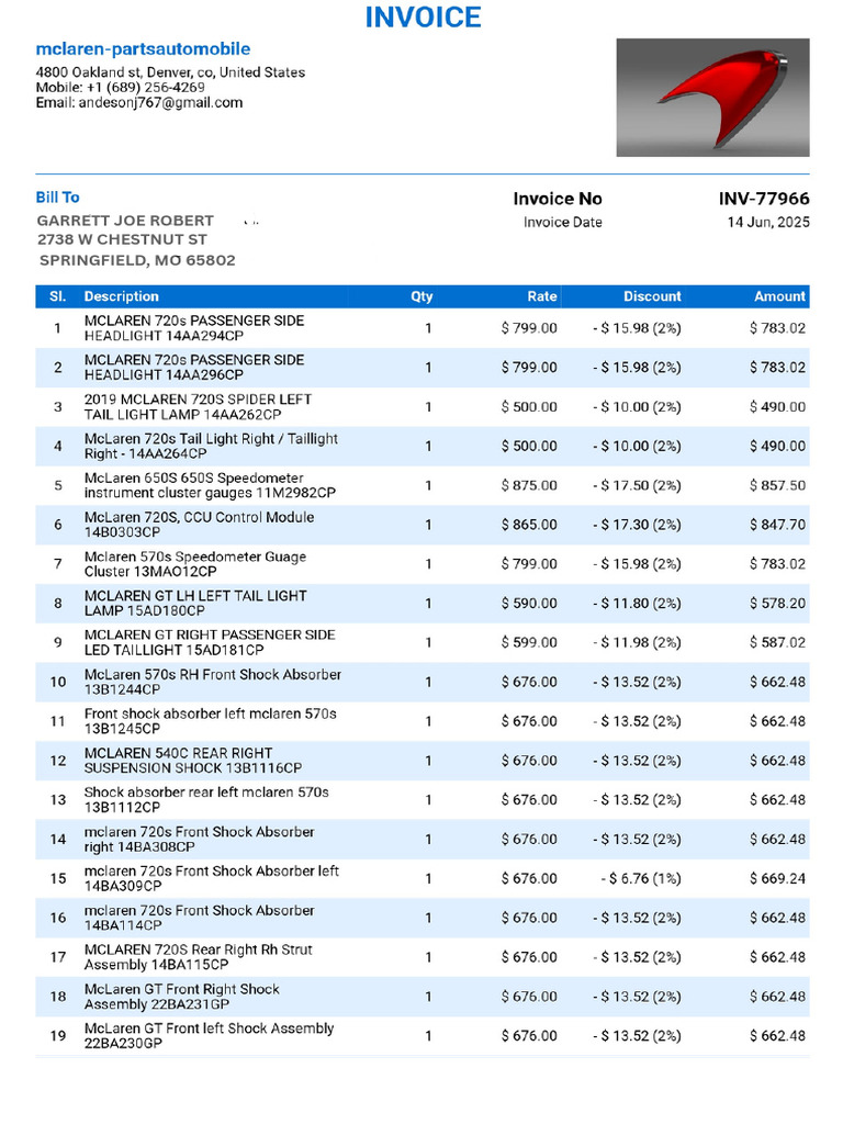 Invoice INV 77966 PDF | PDF