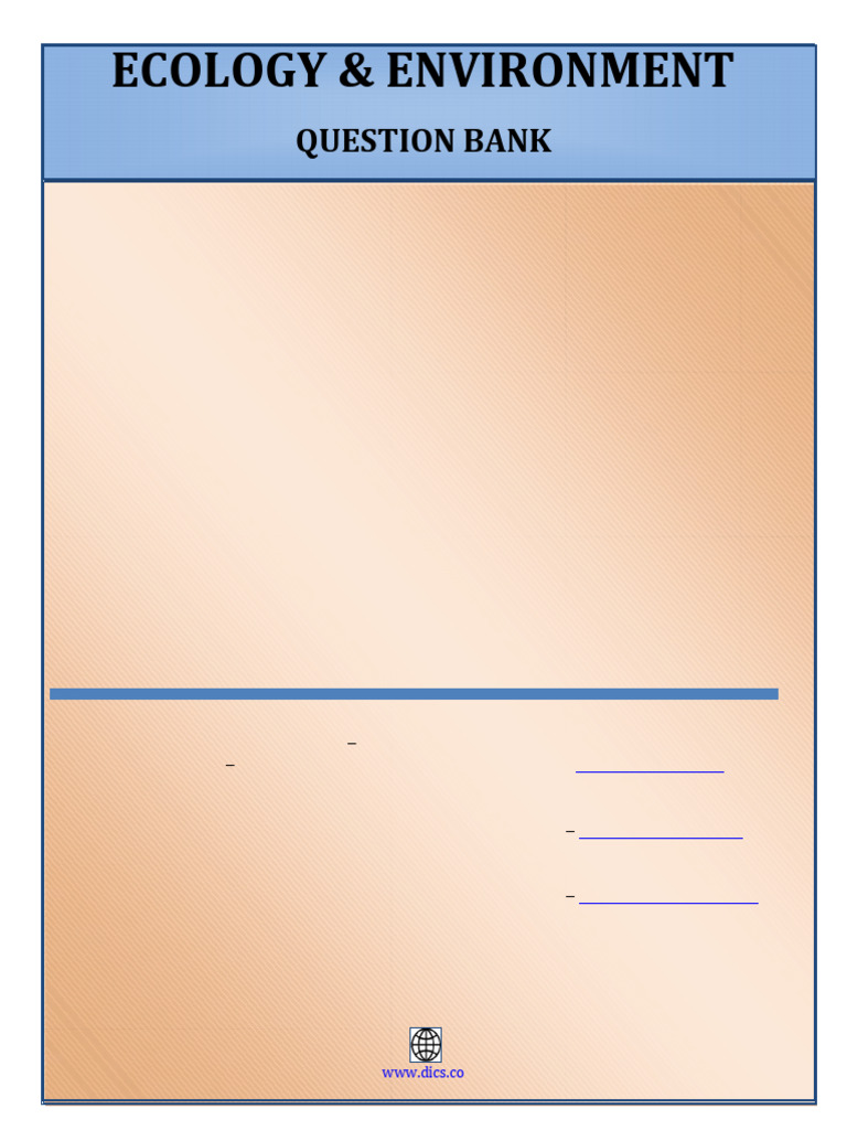 Ecology & Environment Question Bank | PDF | Soil | Flowers