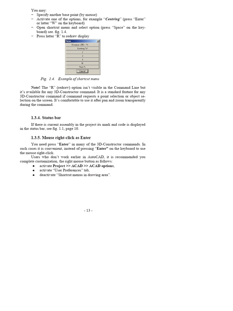 Fig. 1.4. Example of Shortcut Menu: Note! | PDF