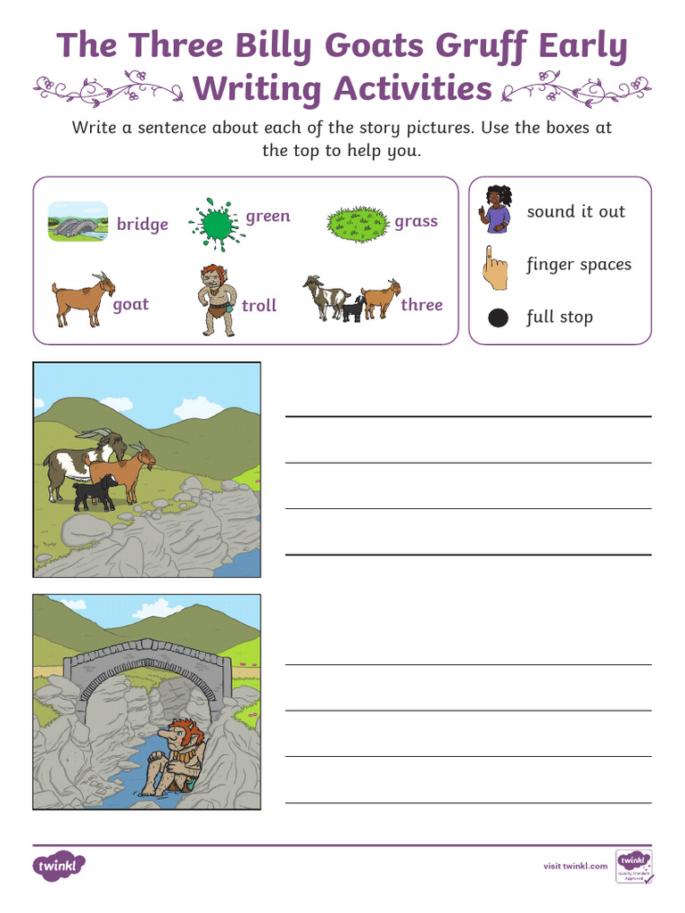 T TP 1672839037 The Three Billy Goats Gruff Early Writing Activities ...