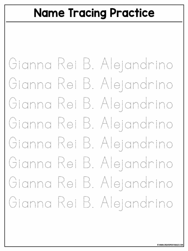 Name Tracing Practice BA02 5F6B A071 | PDF