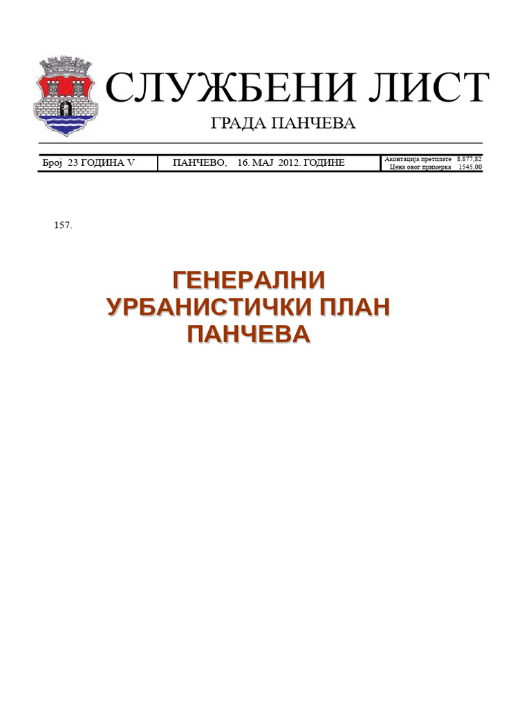 Spatial Plan Pancevo - Urbanisticki Plan Pancevo 2025 | PDF | Chess ...