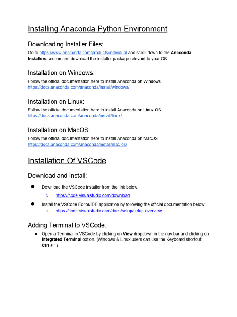 Installing Anaconda Vs Code | PDF