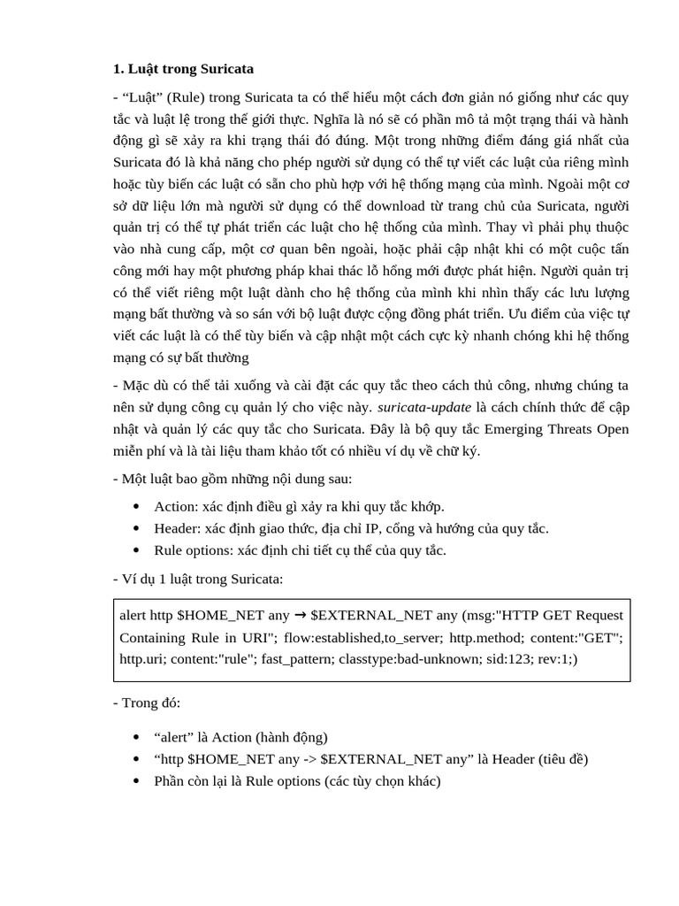 Luật trong Suricata | PDF
