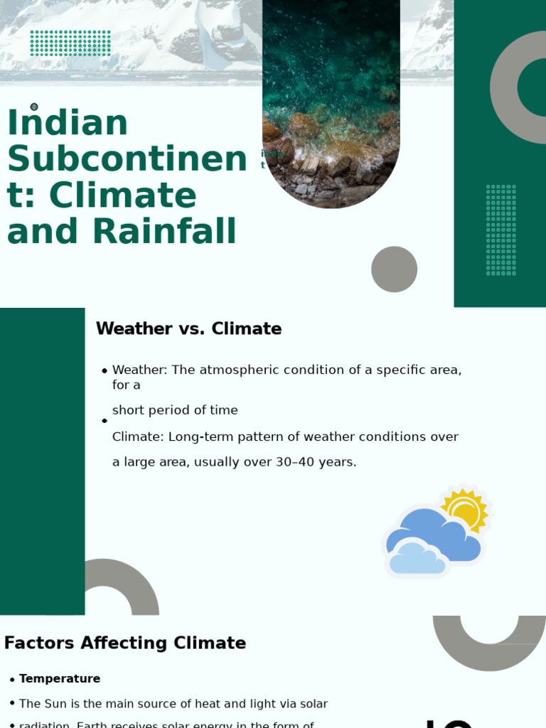 Indian Subcontinent Climate and Rainfall | PDF | Precipitation | Monsoon