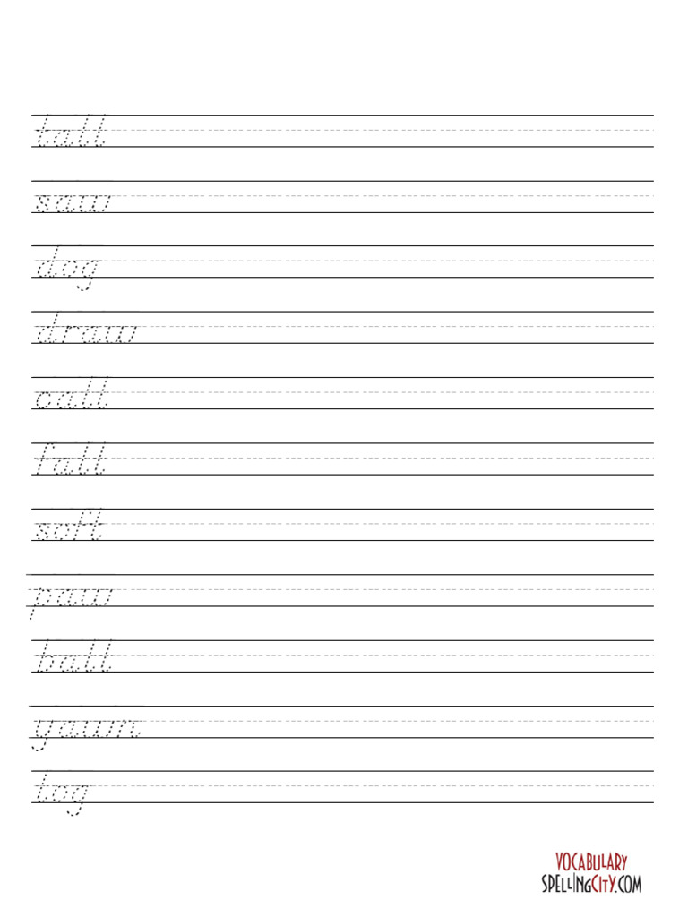 Print Handwriting Practice - HTML 5 | PDF