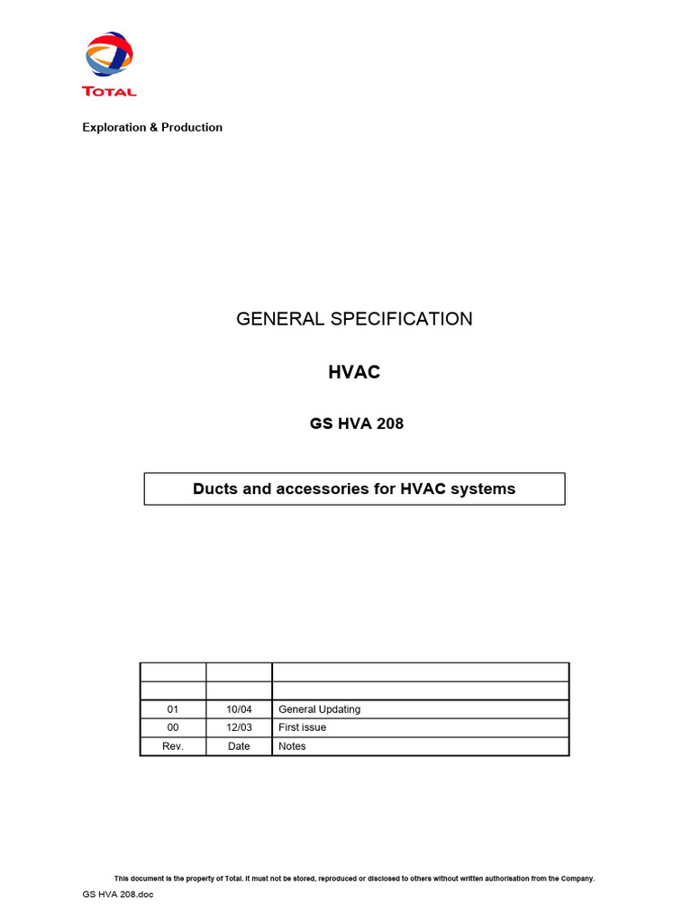GS Hva 208 | PDF | Duct (Flow) | Stainless Steel