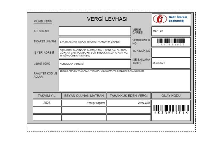 Vergi Levhası | PDF