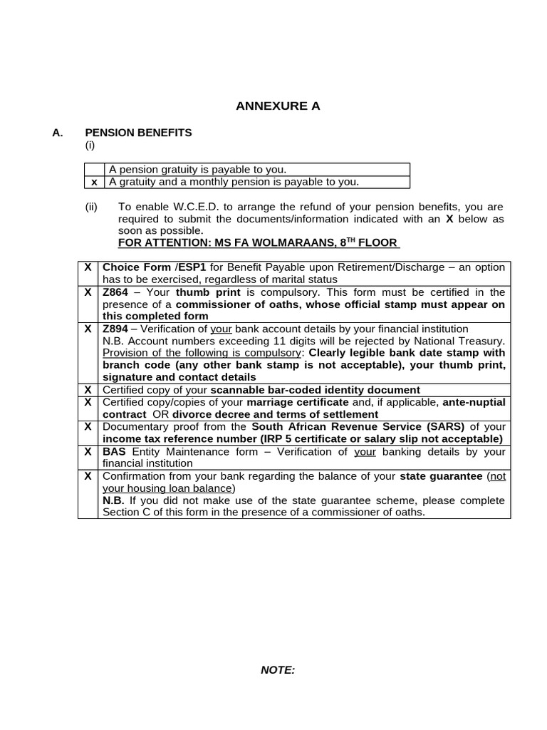 ANNEXURE A - Retirement - Wo | PDF | Pension | Taxes