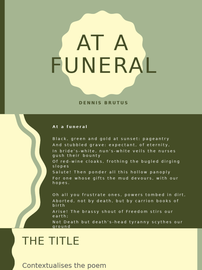 At A Funeral by Dennis Brutus | PDF