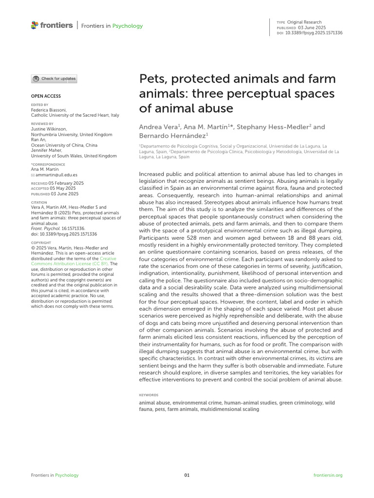 Perceptual Spaces of Animal Abuse | PDF | Crimes | Crime & Violence