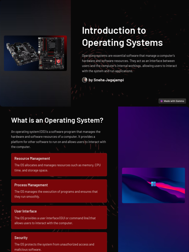 Introduction To Operating Systems | PDF | Operating System | Process ...