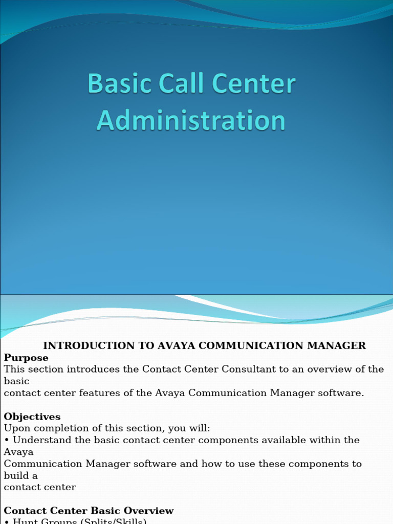 Basic Call Center Administration | PDF | Call Centre | Communication